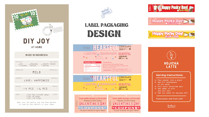Design cute and aesthetic sticker for packaging by Quetzalgarden | Fiverr