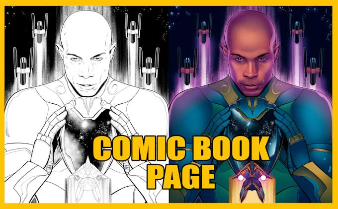 Draw an awesome color comic book page or illustration by ...