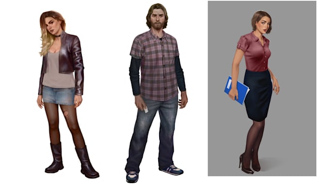 Create character concept art and orthographic views by Dimagyan | Fiverr