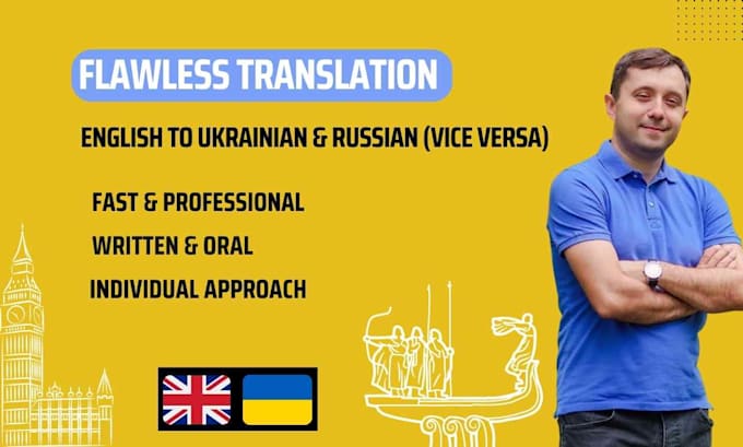 Translate english to ukrainian or russian professionally and manually ...