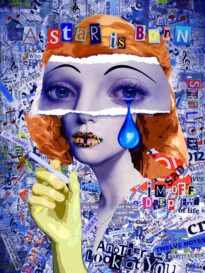 Create a mixed media book cover by Gazorb | Fiverr