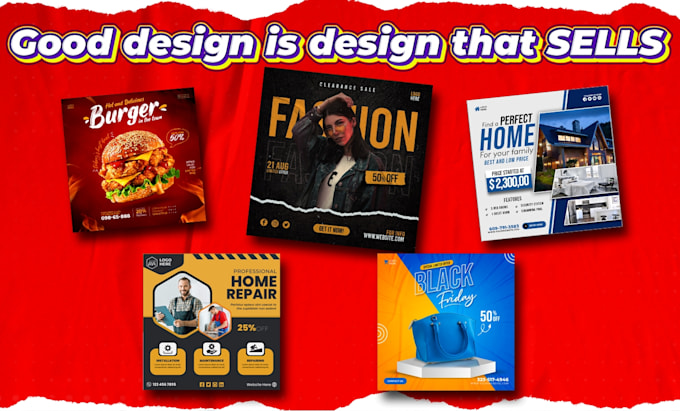 Design creative for facebook ads that sells by Zularami | Fiverr