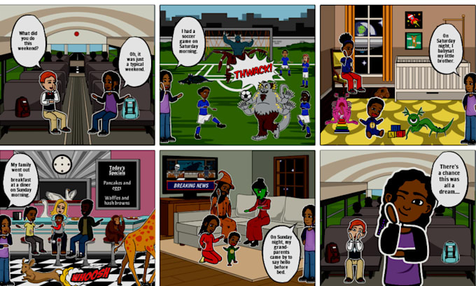 Draw comic storyboard for comic script, comic book page and graphic ...