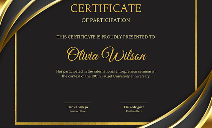 Design to you a professional and a perfect certificate by Khedujab | Fiverr