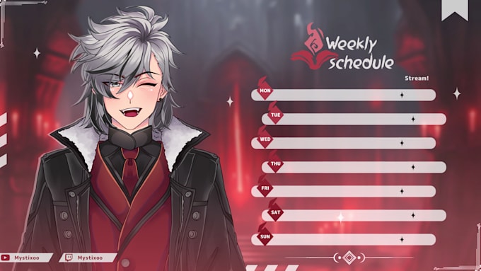 Design weekly schedule for vtuber stream youtube or twitch by Rmt908 ...