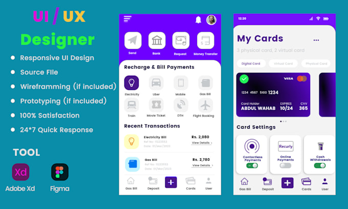 Design professional ui for mobile apps and website by Aw_codeverse | Fiverr