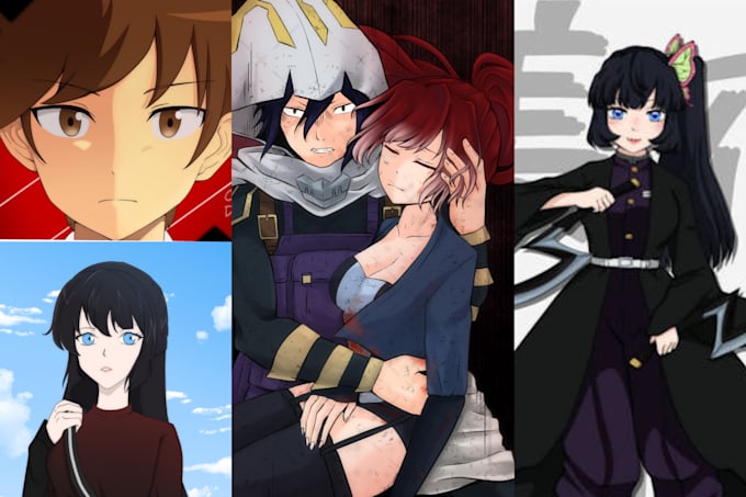 Draw anime style digital art in cell shade by Reiyamunakat | Fiverr