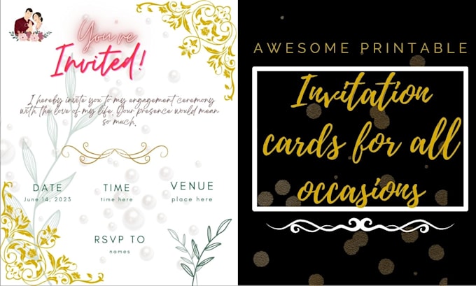 Make attractive invitation cards for you by Pragatee_23 | Fiverr