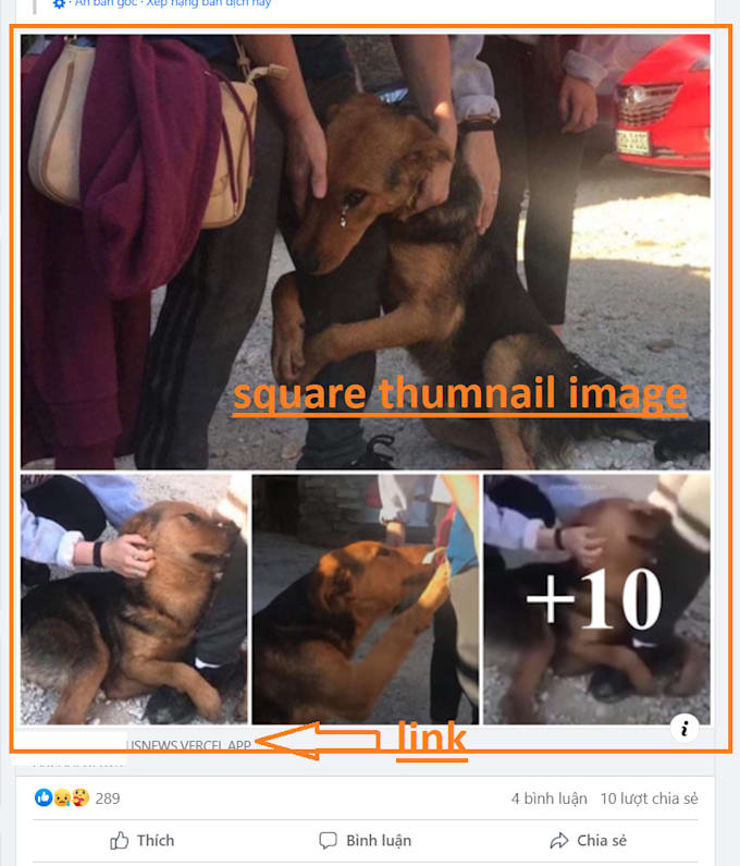 Give you guide how to post link with square image thumnail on facebook ...