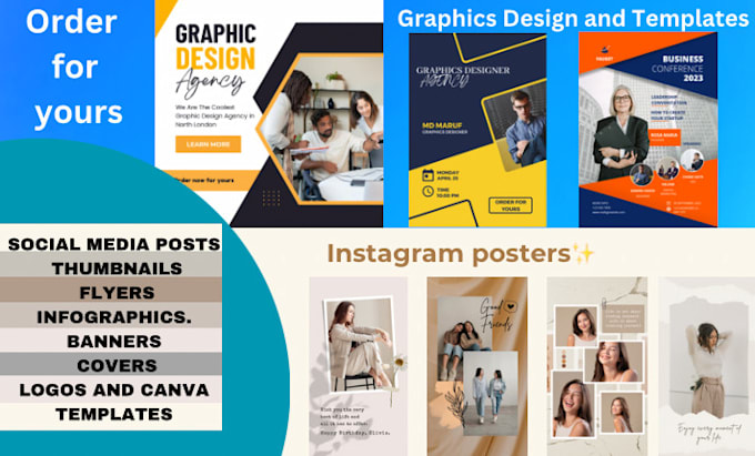 Make your instagram poster and template in canva by Maruf102 | Fiverr