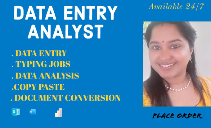 Be your virtual assistant for any data entry jobs by Ammusurabhi | Fiverr