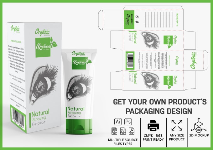 Create dieline box cutline cuttin template and design for any product ...