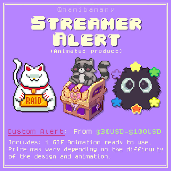 Create a streamer alert for your twitch channel by Danielarendiles | Fiverr