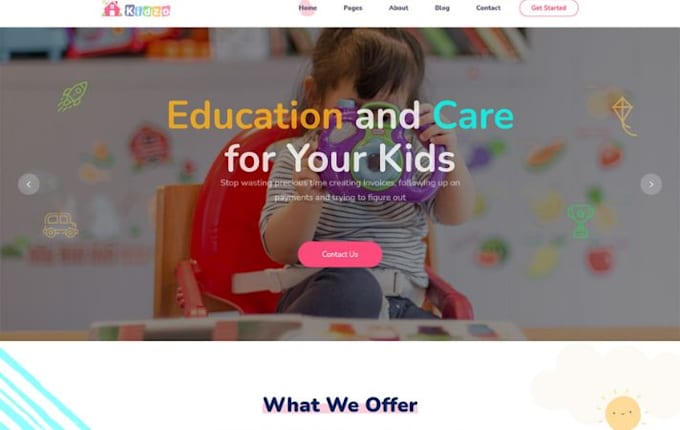 Create your kindergarten website, childcare, daycare, preschool ...