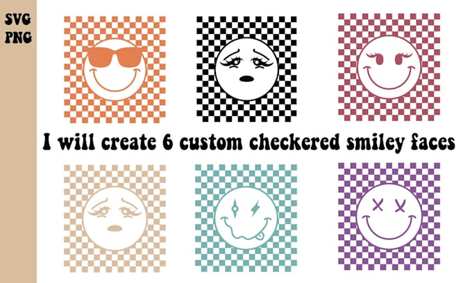 Create custom checkered smiley face by Jennifercilpart | Fiverr