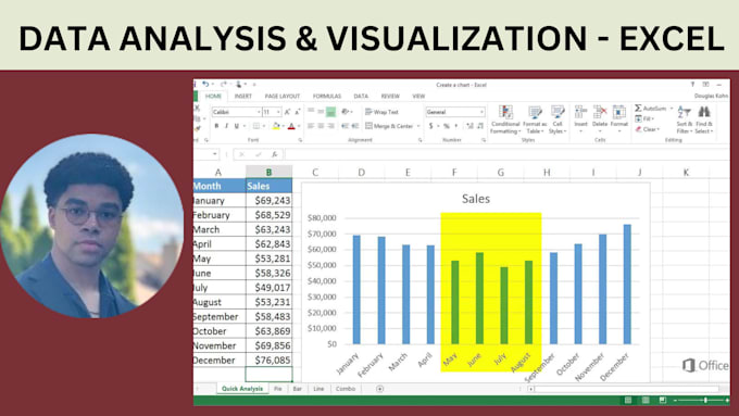 Use excel software to do data analysis, data visualization and data ...