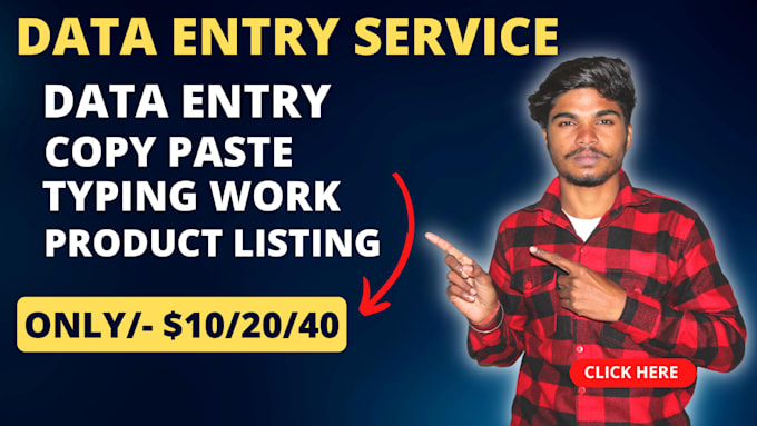 Do data entry, typing job, copy paste, data entry in excel by Rohitfiverr1 | Fiverr