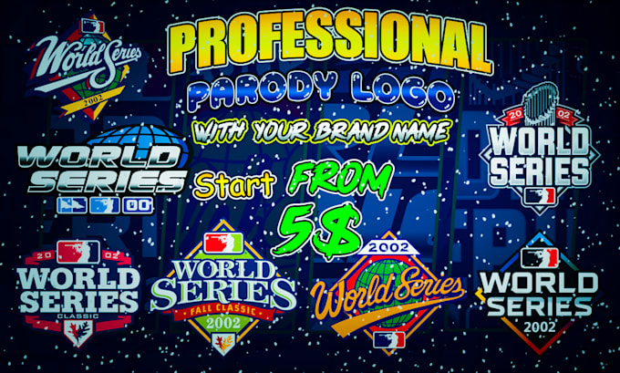 Do nba, mlb, nfl, world series, or baseball parody logo with your brand ...