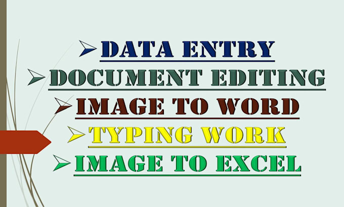 Do typing work excel, word, data entry by Dataentry_bilal | Fiverr
