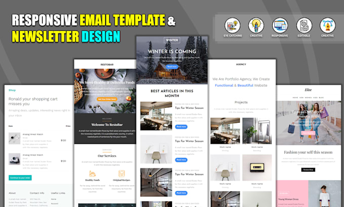 Do professional and responsive html email template in 12 hours by Sahadatsaiful | Fiverr
