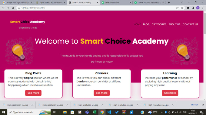 Create A School Website For You Using Html Css Bootstrap By Sakhimanana Fiverr