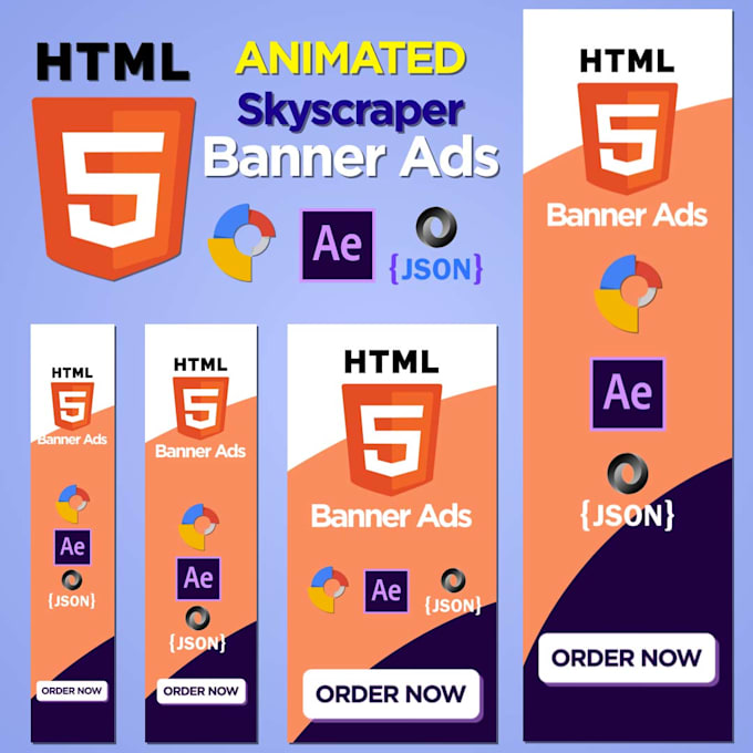 Create stunning web animated banner in json format by Ferozfaheem | Fiverr