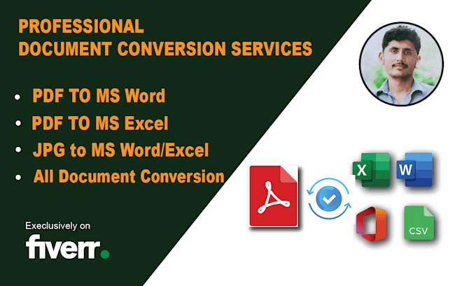 Convert pdf or image to ms word ms excel csv, ocr conversion by Aamir_graphics1 | Fiverr