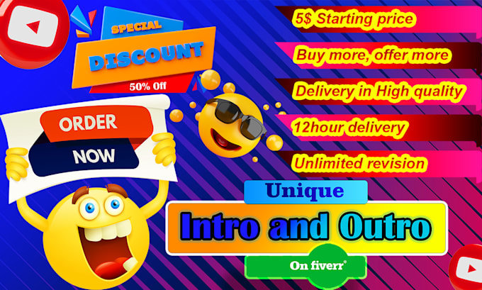 Edit youtube intro, outro and logo animation by Videoeditoransi | Fiverr