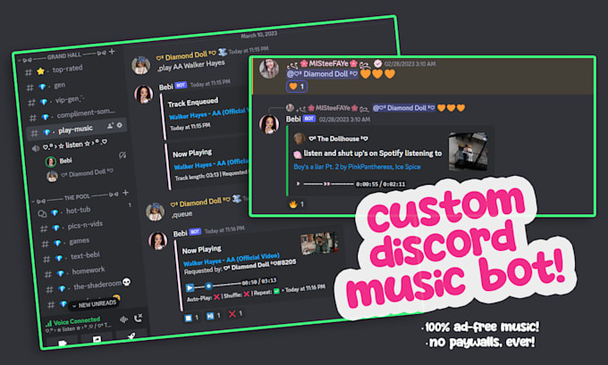 Create a custom discord music bot by Killermochi | Fiverr