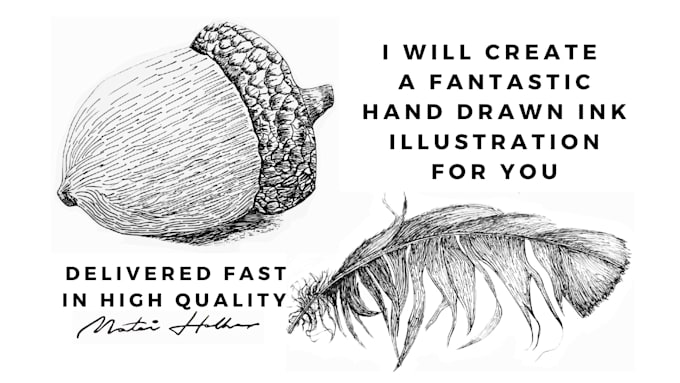 Draw a fantastic hand drawn ink illustration for you by Matthewh_art ...
