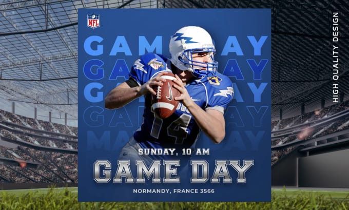 Design a stunning game day poster for your team by Moshiur_design | Fiverr