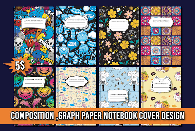 Design composition, graph paper notebook cover of any niche for kdp by ...