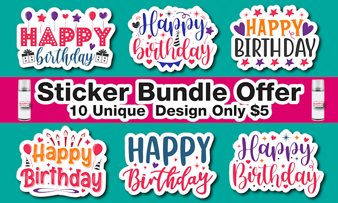 Create typography sticker designs and custom sticker design by Lucky837 ...