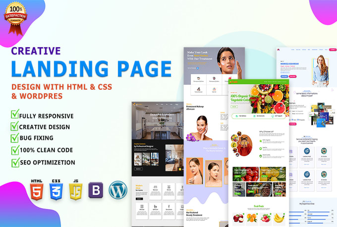 Design html landing page and wordpress landing page design by Monicarahman066 | Fiverr