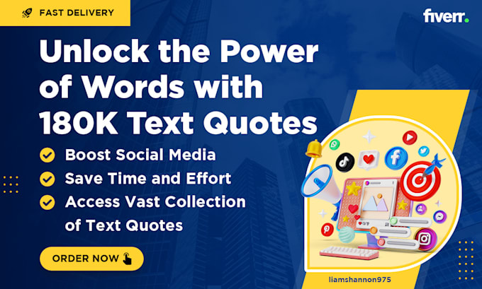 Give you 180k famous text quotes by Liamshannon01 | Fiverr