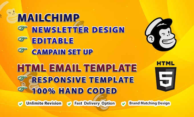 Design a unique mailchimp newsletter and responsive html email template ...