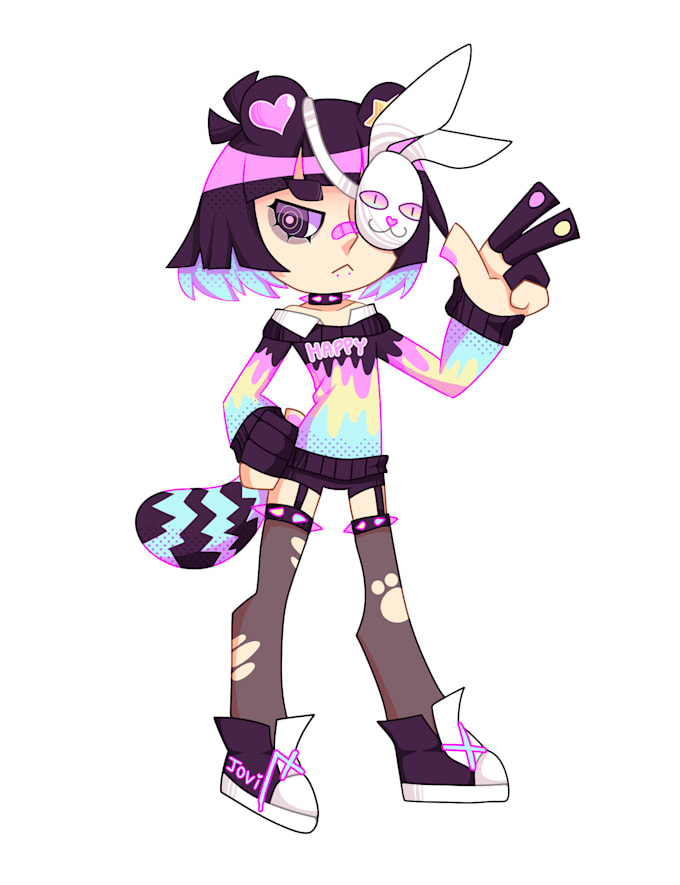 Draw a cartoonish anime character art by Vampiejellie | Fiverr