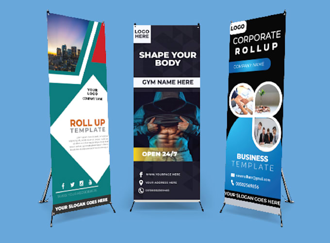 Do rollup, retractable, stand, yard sign banner and signage design by ...