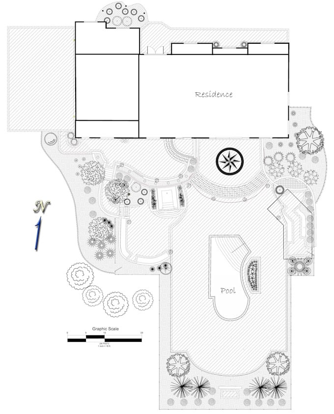 Design layout 2d, landscape garden, backyard, pool by Ibadurrehman12 ...