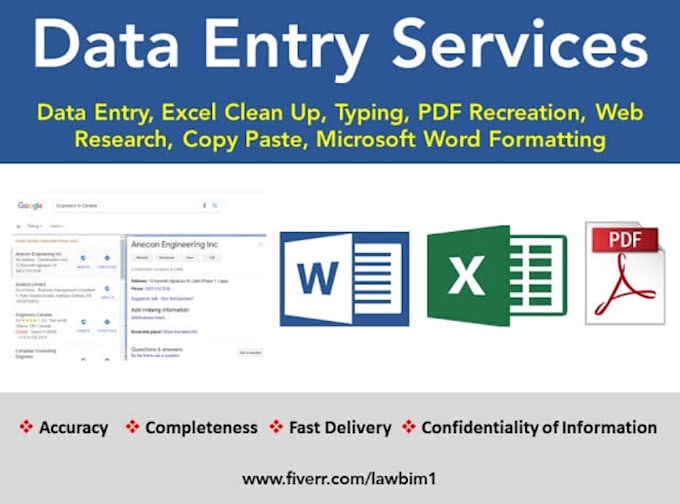 Do excel data entry, copy paste, pdf to excel, web research and typing by Vinaybhyan | Fiverr