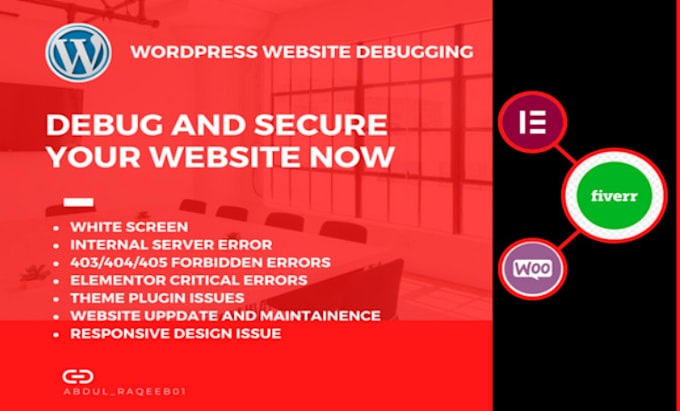 Fix, repair any wordpress website bug, elementor errors and website maintenance by Abdul ...