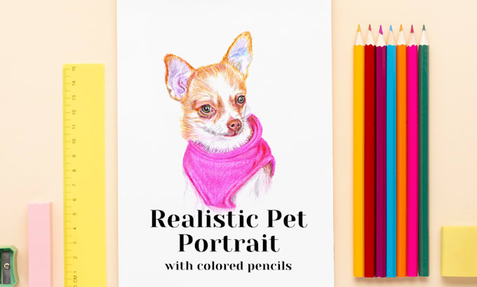 Draw a realistic pet portrait using colored pencils by Artistvalentyna ...
