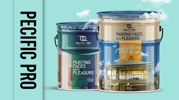 Do product packaging label design, enamel paint bucket label by ...