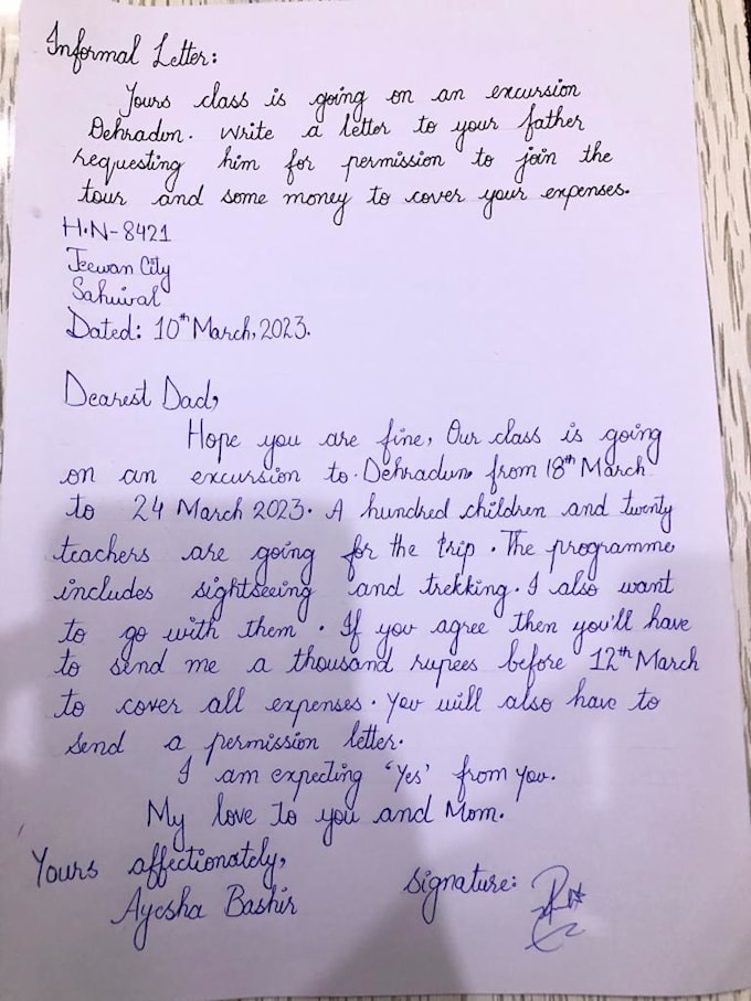 Neatly do handwritten notes and handwriting letters by Ayeshabashir766 ...