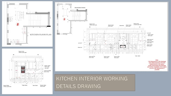 Designed your kitchen with interior working drawing by U_9a7fa4c47d1c ...