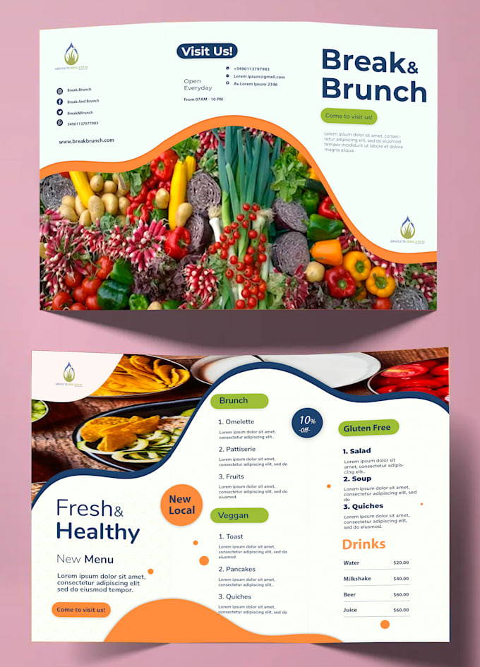 Design medical flyer, dl flyer, food menu, brochure, booklet, and book ...