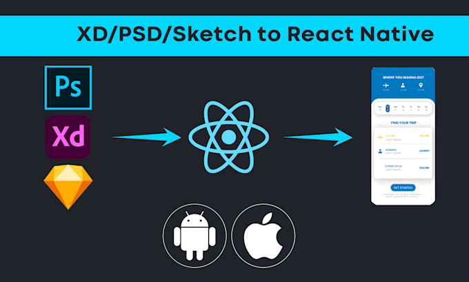 Covert fimga ,adobe xd or psd design to react native or expo mobile app by Salih_flutter | Fiverr