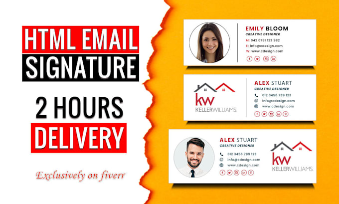 Make a profession clickable html email signature by Sattar51 | Fiverr