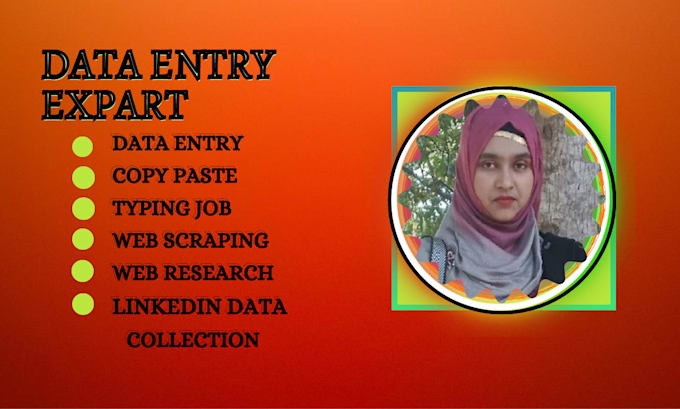 Be your competent data entry, web scraping, copy paste expert by ...