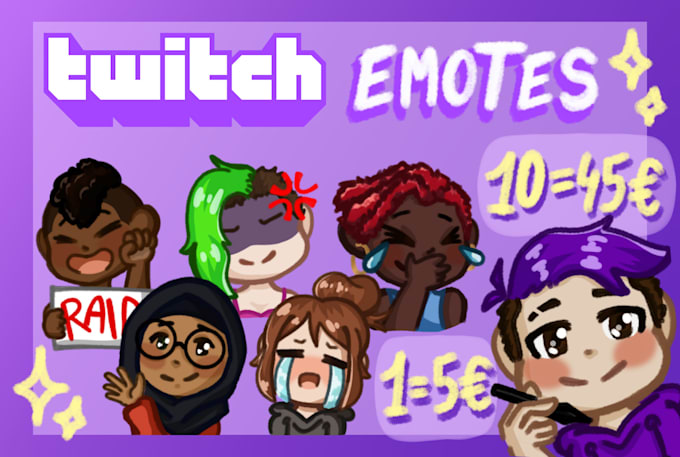 Draw custom twitch emotes by Maomaxime | Fiverr